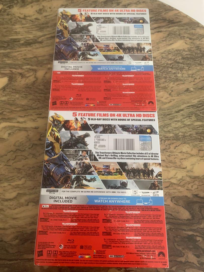 2 Sets of Transformers-The Ultimate 5-Movie Collection (4K Ultra HD ...