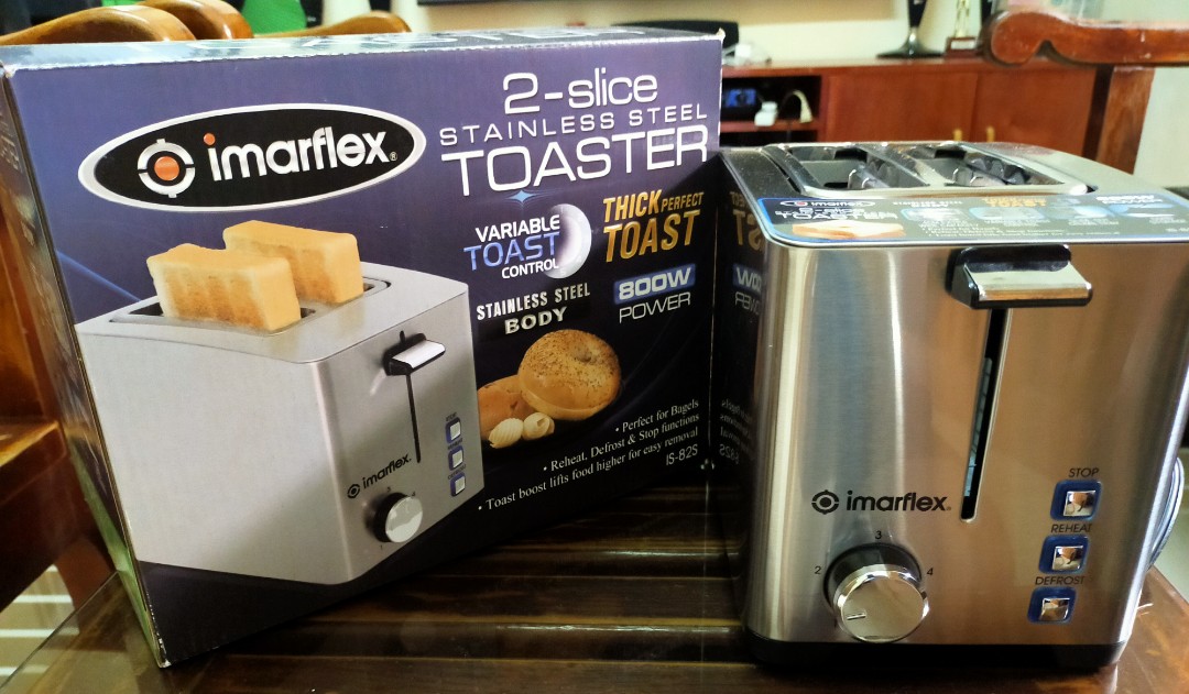 2-Slice Stainless Steel Bread Toaster (Imarflex), TV & Home Appliances ...