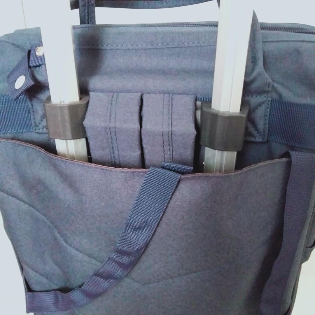 4 wheel trolley backpack. Dark Blue, Luxury, Bags & Wallets on Carousell