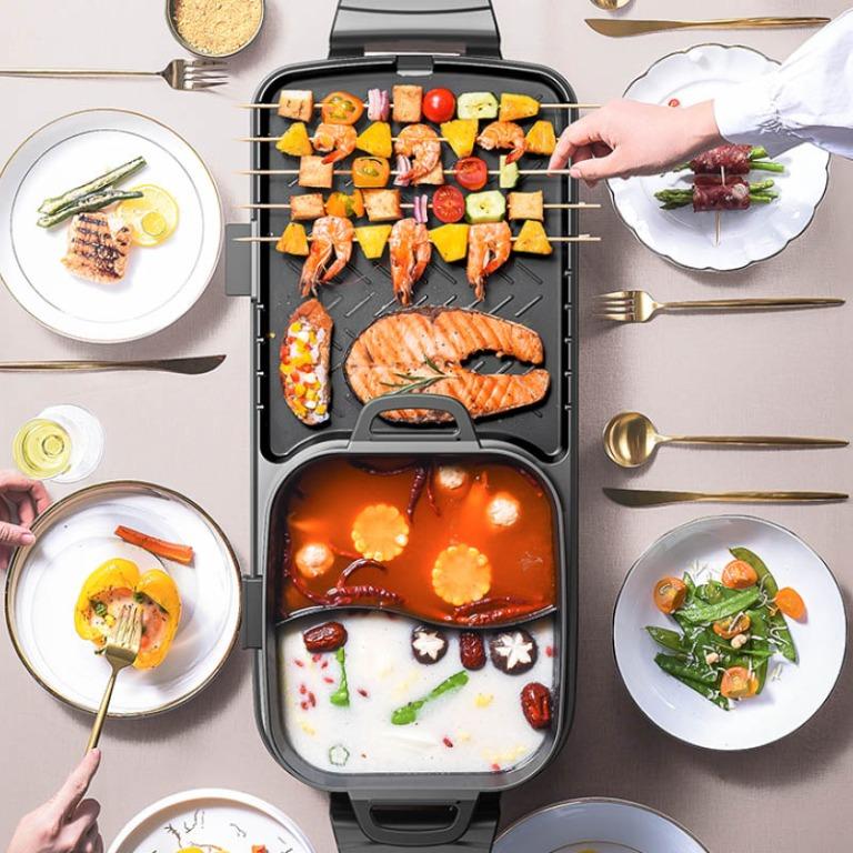 Aoran Steam Boat Yuanyang BBQ Grilled 2-in-1 Cooker (Large Size) (UK ...