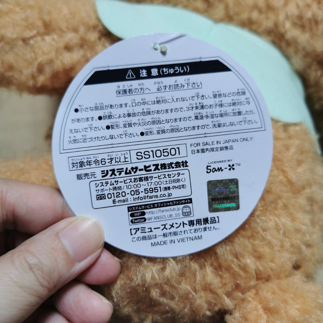 Authentic Rilakkuma Plush (Brown) in Choco Mint Cape, Hobbies & Toys ...