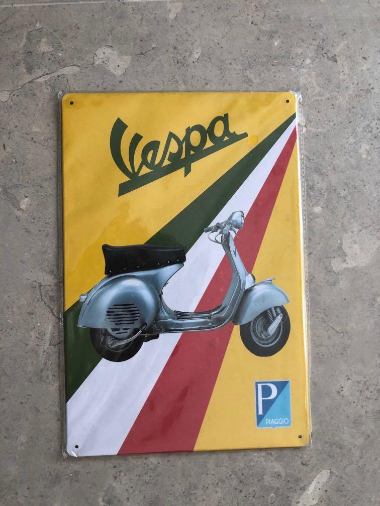 Beautiful Vespa metal sign, Motorcycles, Motorcycle Accessories on ...
