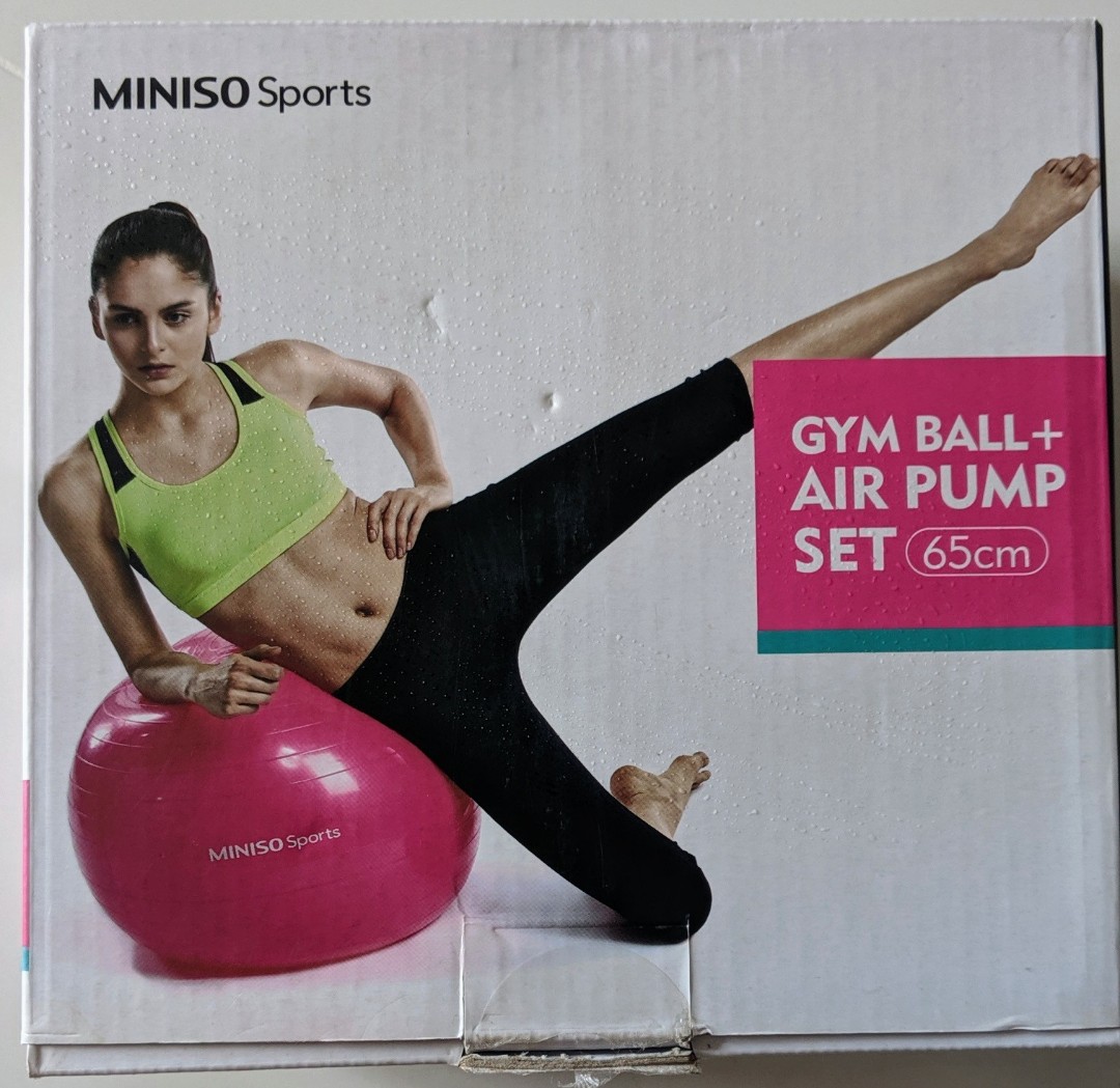 Miniso Gym Ball with air pump, Sports Equipment, Exercise & Fitness ...