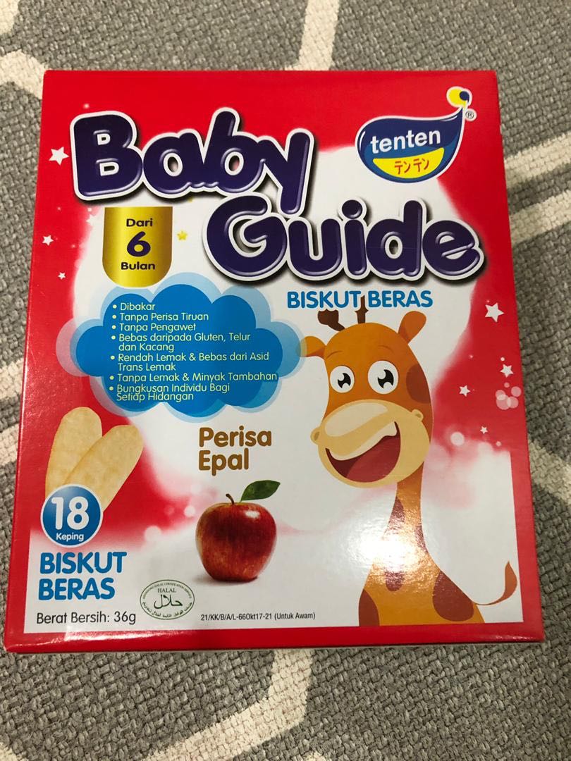Baby Guide apple flavour rice biscuits, Babies & Kids, Nursing ...