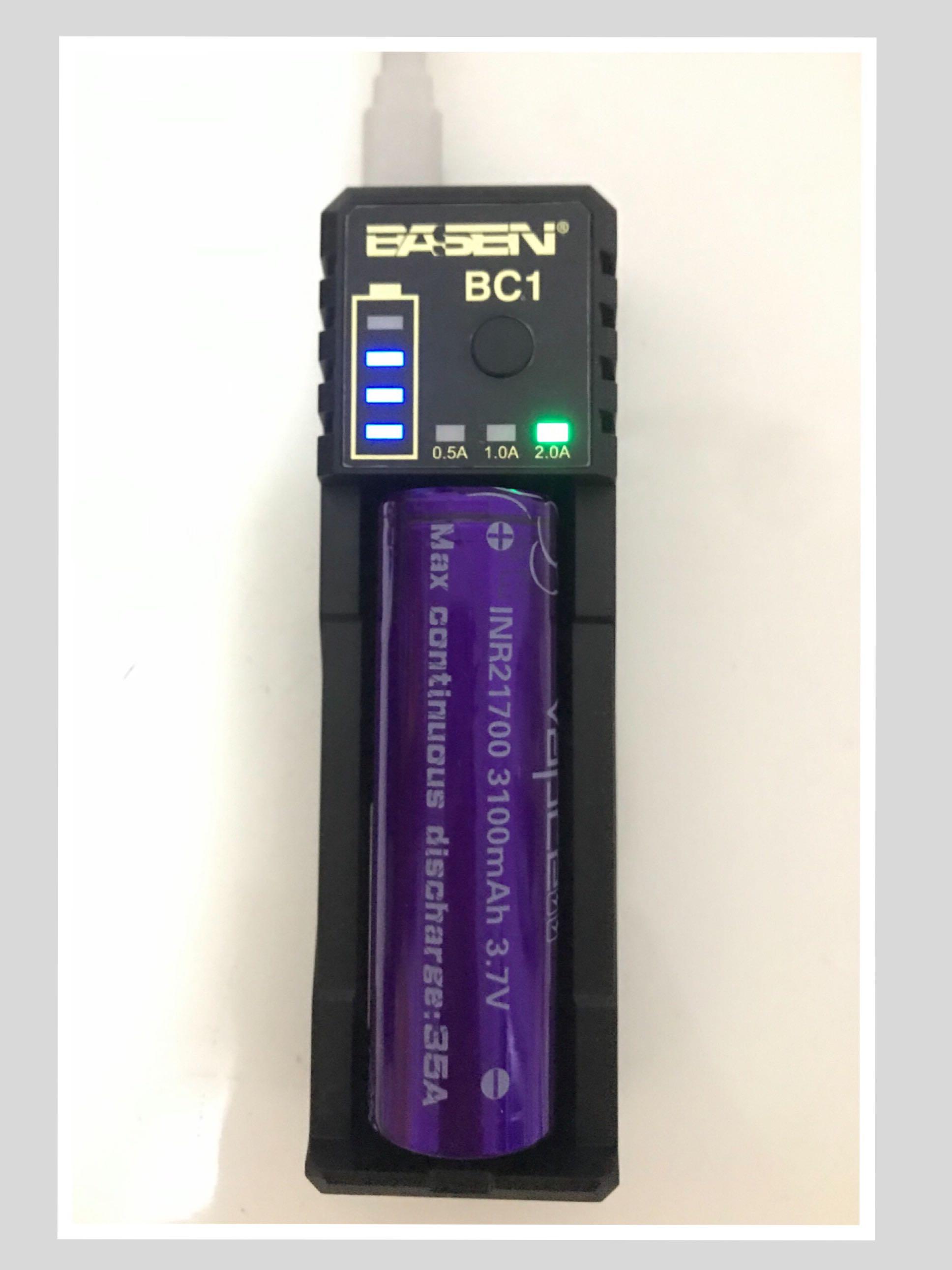 Basen BC1 Single Slot Lithium Battery Charger Single bay 2A Fast Charge ...