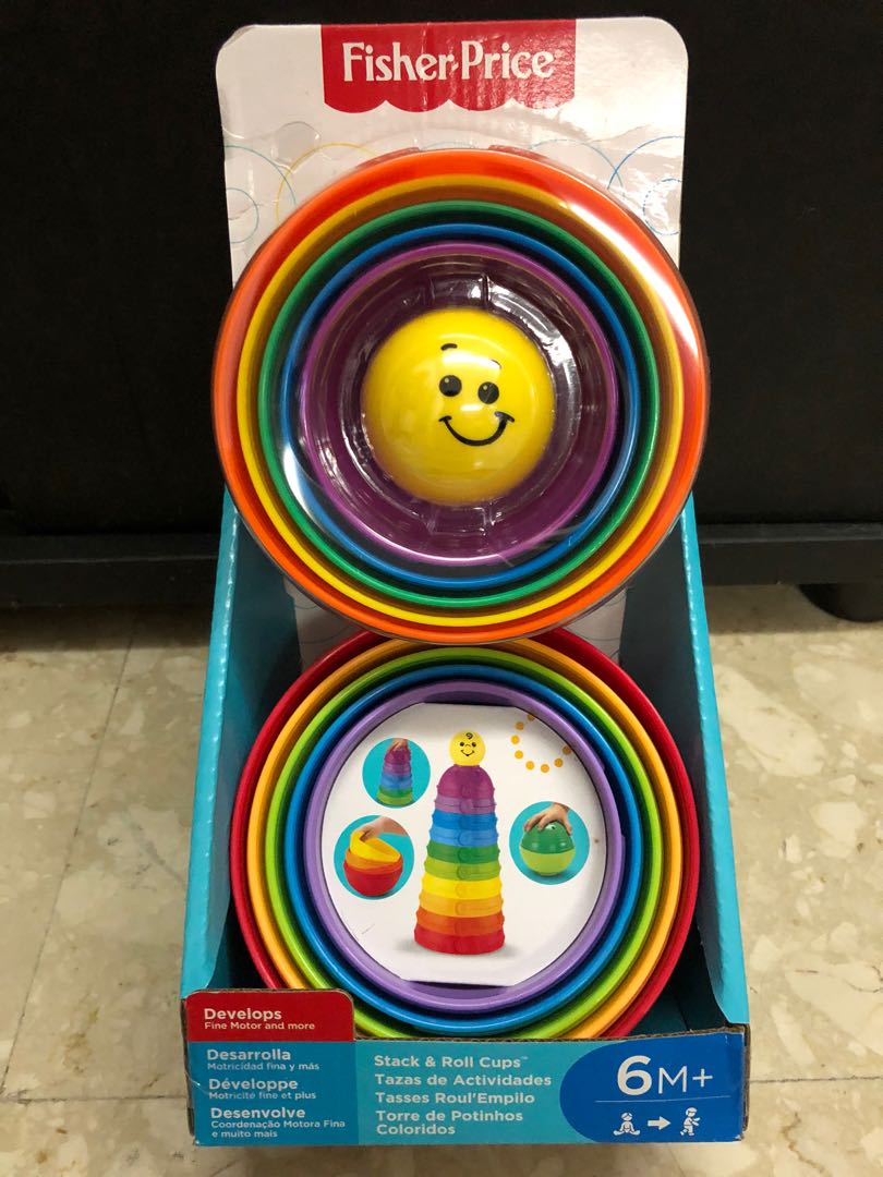 Fisher Price Stack & Roll Cups, Babies & Kids, Toys & Walkers on Carousell