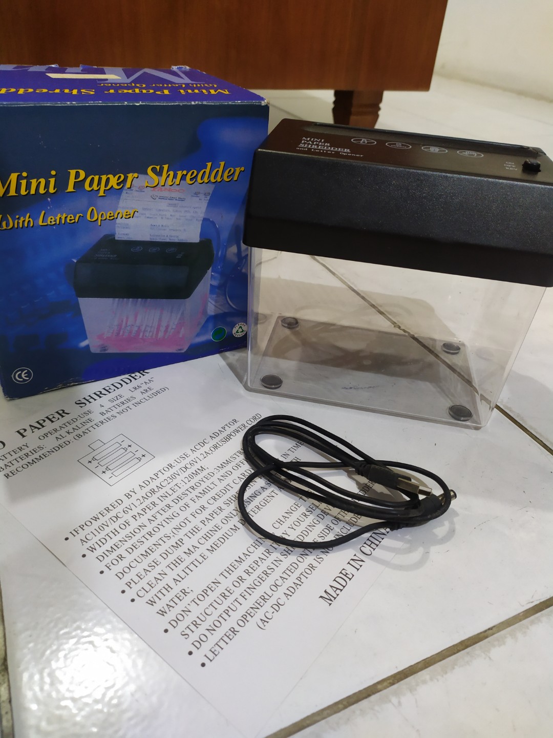 Mini Paper Shredder with letter opener Mesin alat penghancur kertas ...