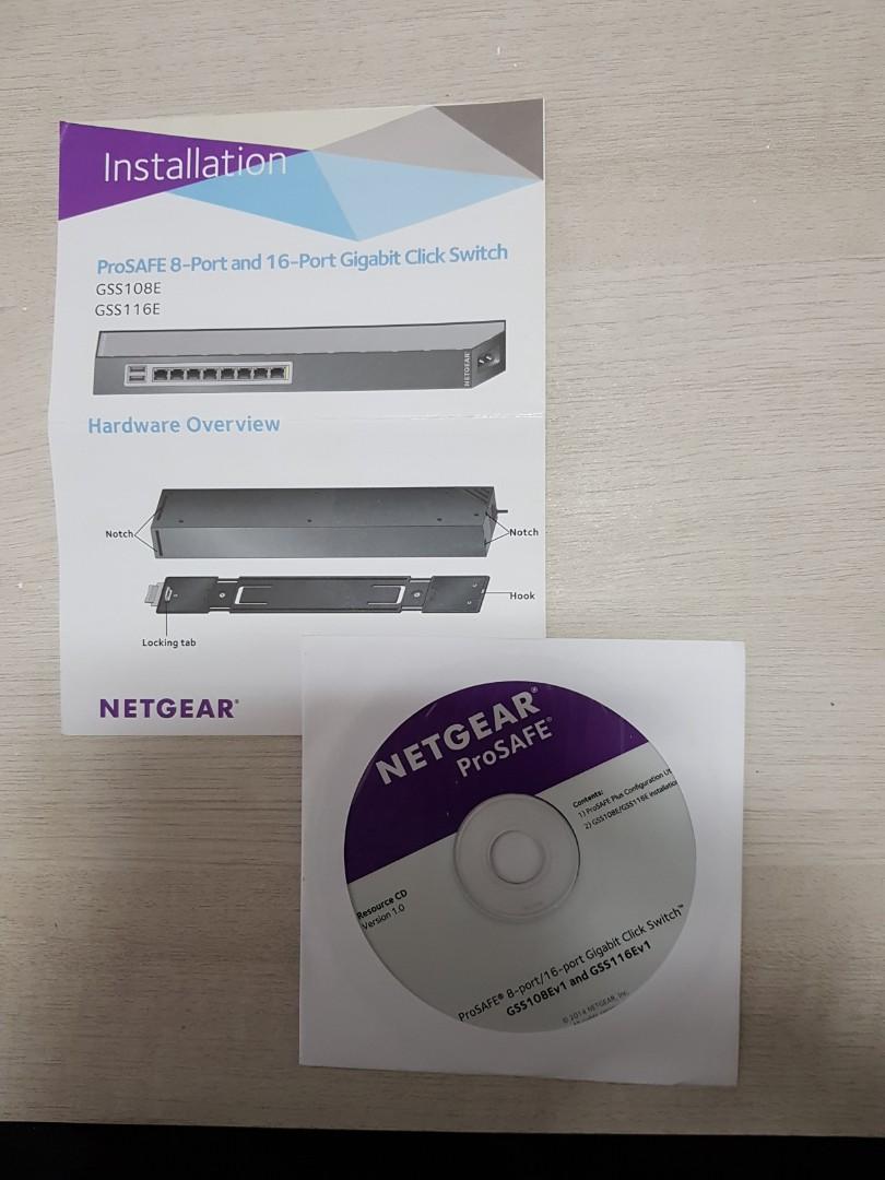 Netgear ProSAFE 8 port Gigabit Switch, Computers & Tech, Parts ...
