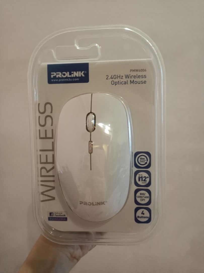 Prolink 2.4GHz Wireless Optical Mouse (White gold), Computers & Tech ...