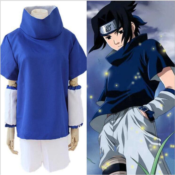 Sasuke Uchiha Ninja Cosplay Costume Naruto Anime, Men's Fashion, Tops ...