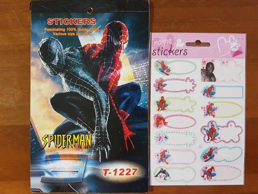 Spiderman Sticker Book and Name Stickers, Hobbies & Toys, Stationery ...