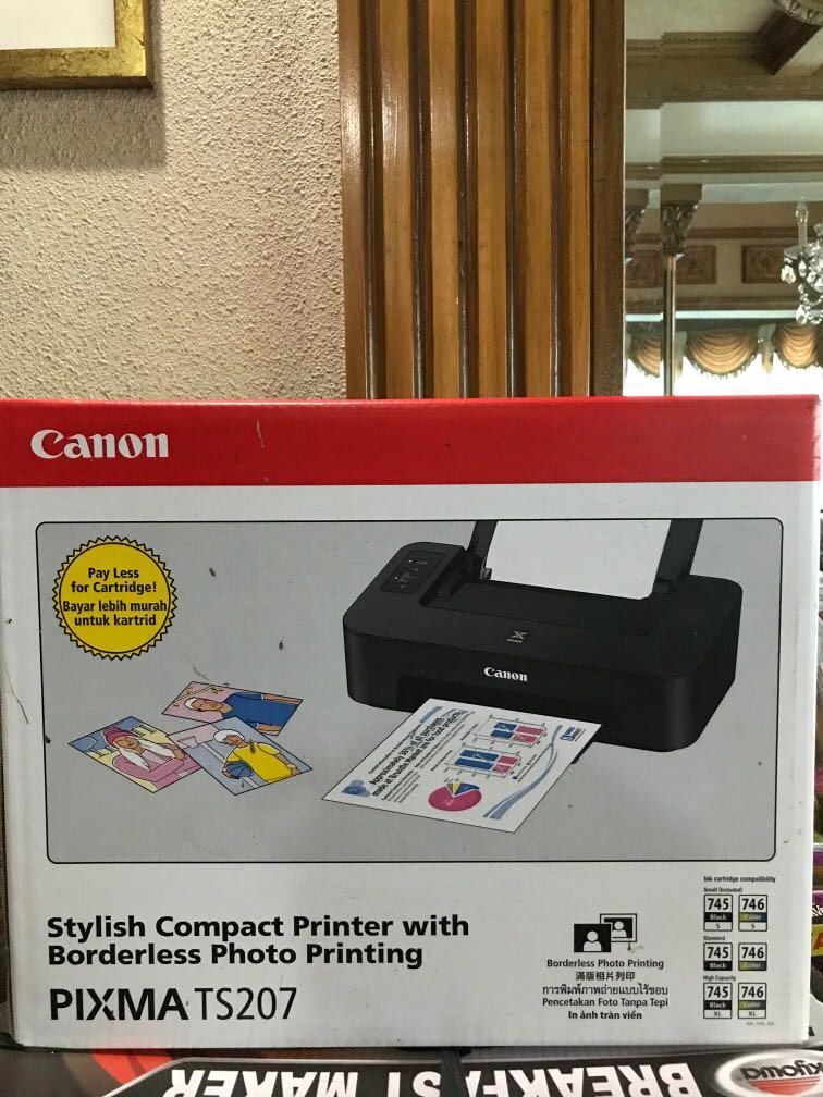 Stylish Compact Printer with Borderless Photo Printing PIXMA TS207 ...