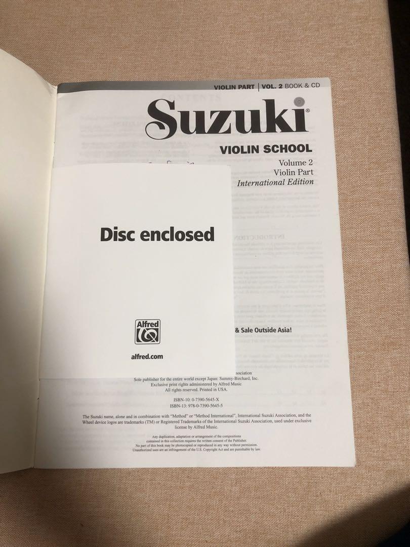 Suzuki violin part vol 2 book & CD, Hobbies & Toys, Music & Media ...