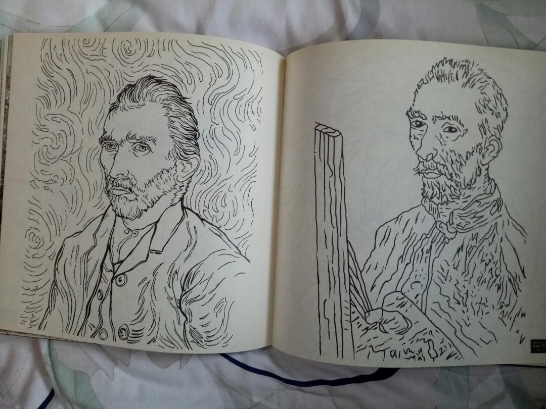 Vincent Van Gogh Adult Coloring Book (w/ colored illustrations ...