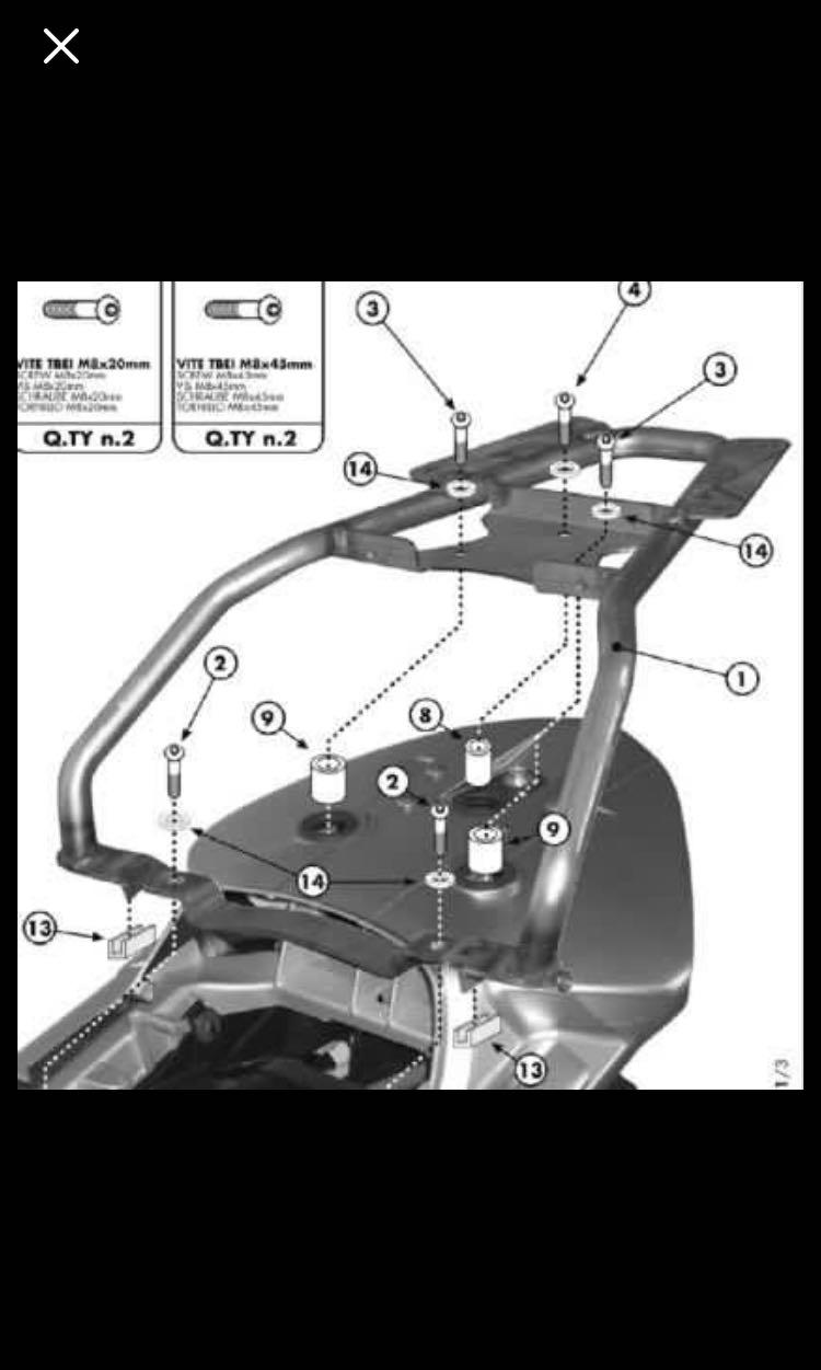 Yamaha FJR 1300 Givi rear rack, Motorcycles, Motorcycle Accessories on ...