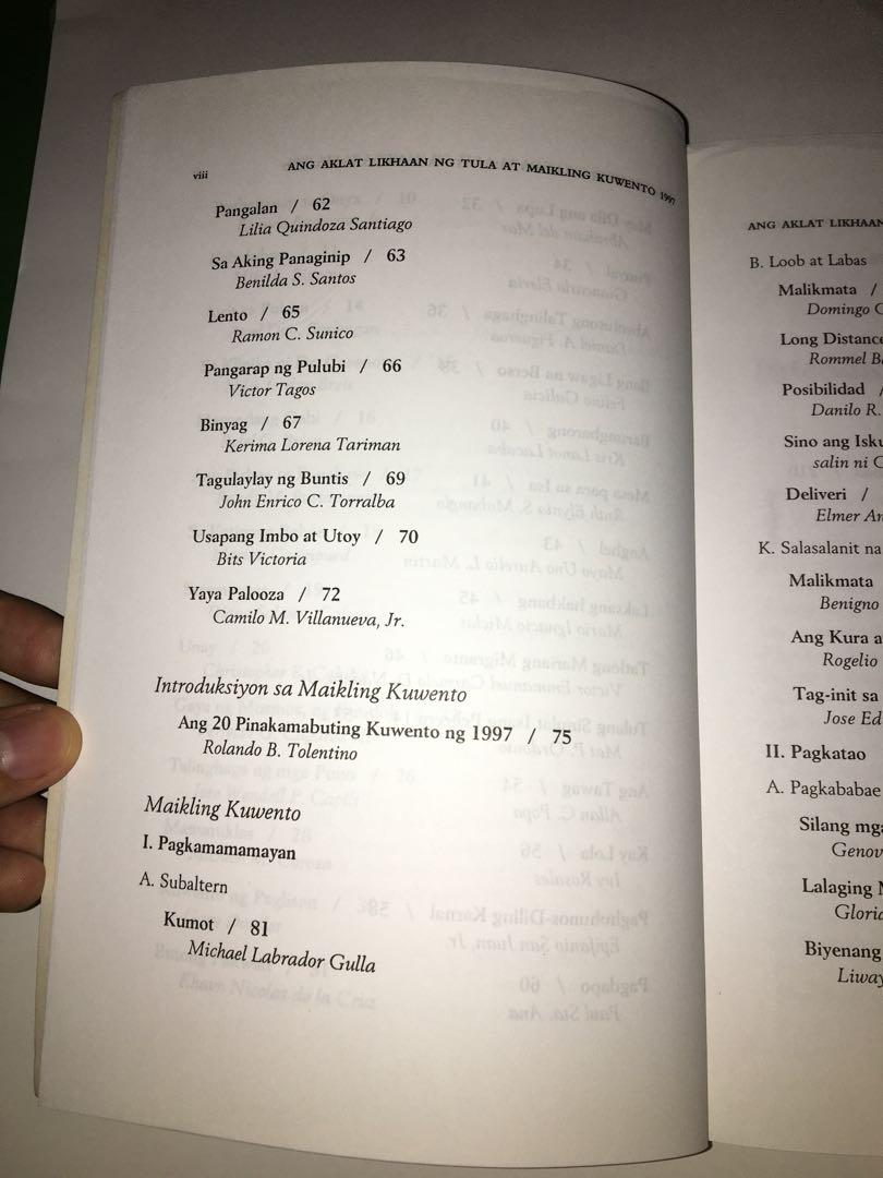 Ang Aklat Likhaan ng mga Tula at Maikling Kuwento, Hobbies & Toys ...