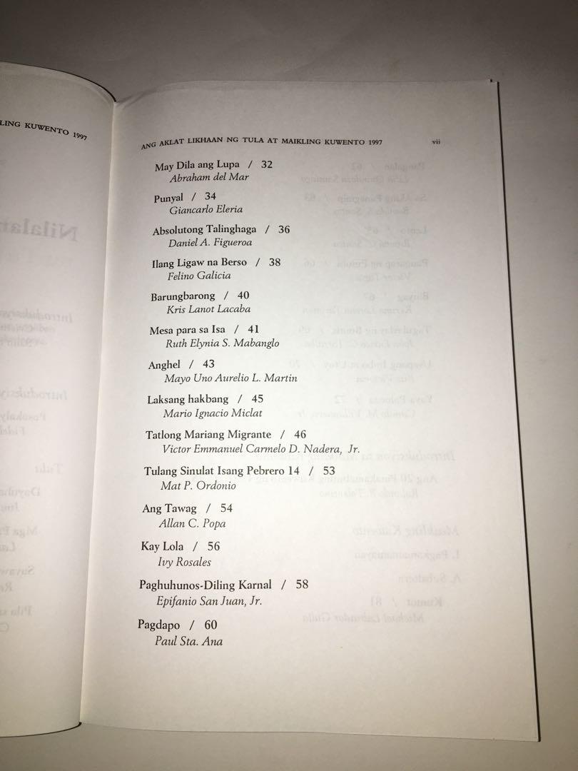 Ang Aklat Likhaan ng mga Tula at Maikling Kuwento, Hobbies & Toys ...