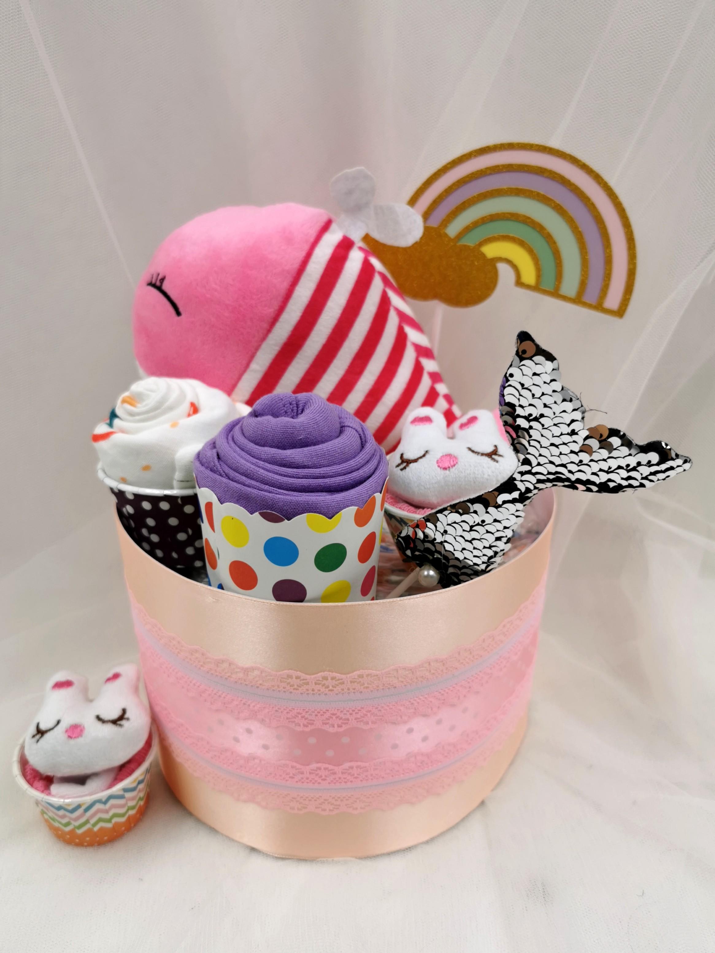 Diaper Cake PINK Whale Baby Girl Hamper, Babies & Kids, Bathing ...