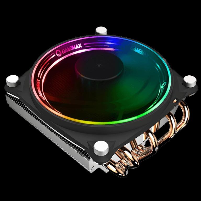 GAMEMAX GAMMA 300 RAINBOW CPU COOLER HSF HEAT SINK TOP FLOW INTEL AMD ...