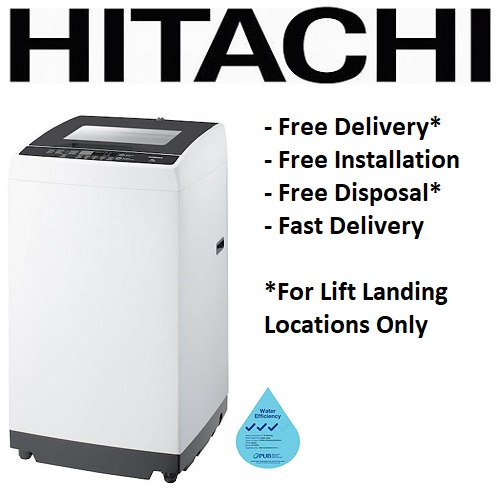 HITACHI SF-80XB 8KG COMPACT TOP LOAD WASHING MACHINE WITH GLASS TOP, TV ...