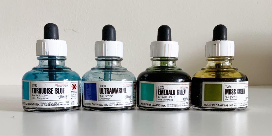 Holbein Drawing Ink(7), Holbein Liquid Acrylic Color(2), Dr.Ph.Martin’s ...