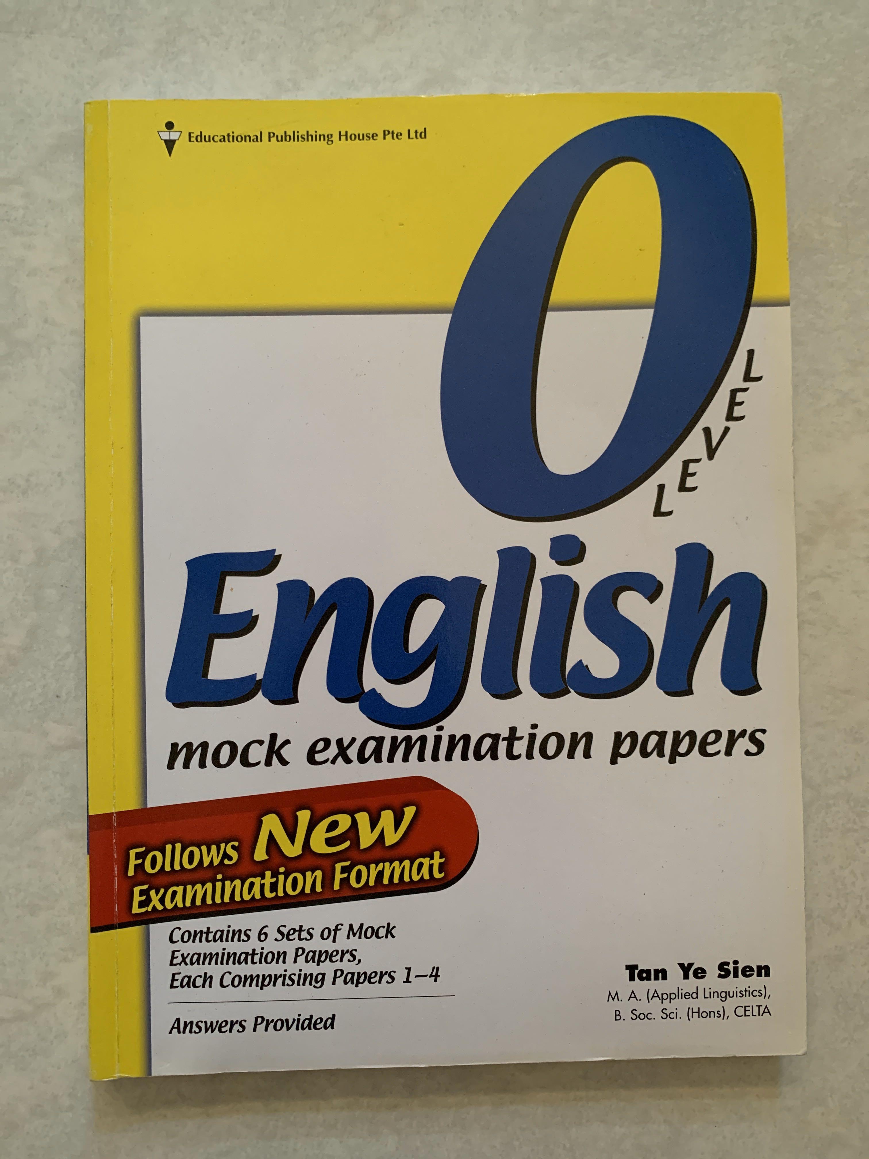 O Level English Mock Examination Papers Hobbies Toys Books