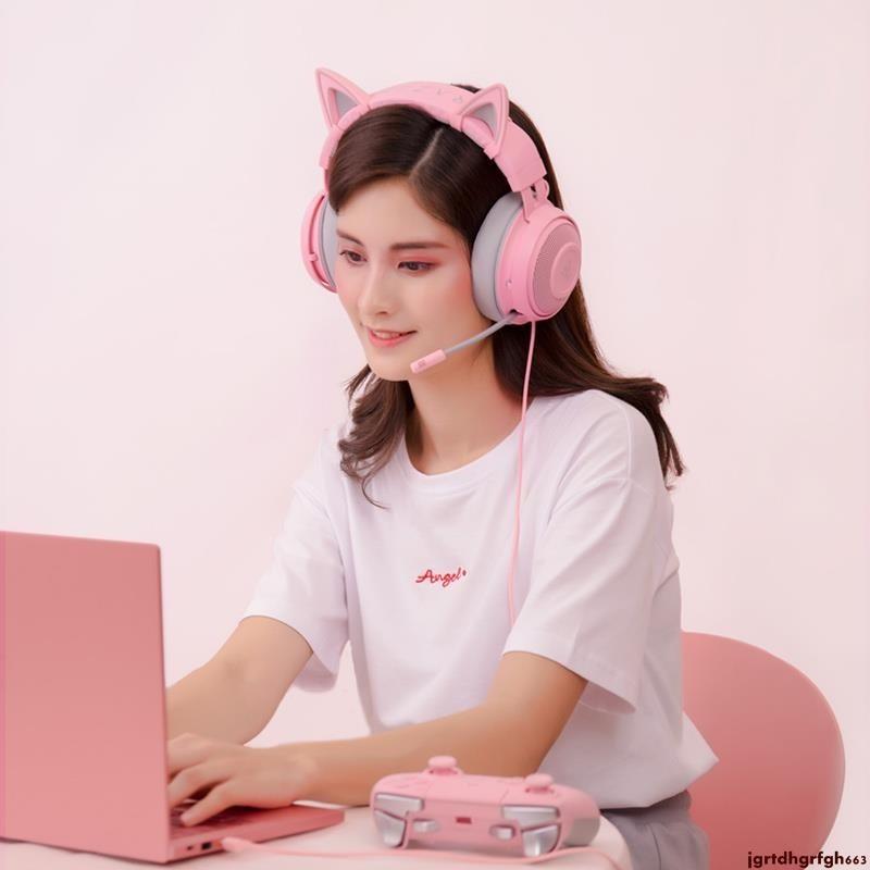Raser Kraken Kitty Edition USB Gaming Headset pink, Audio, Headphones ...