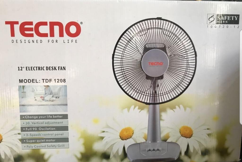 Tecno 12" Electric Desk Fan, Furniture & Home Living, Lighting & Fans ...