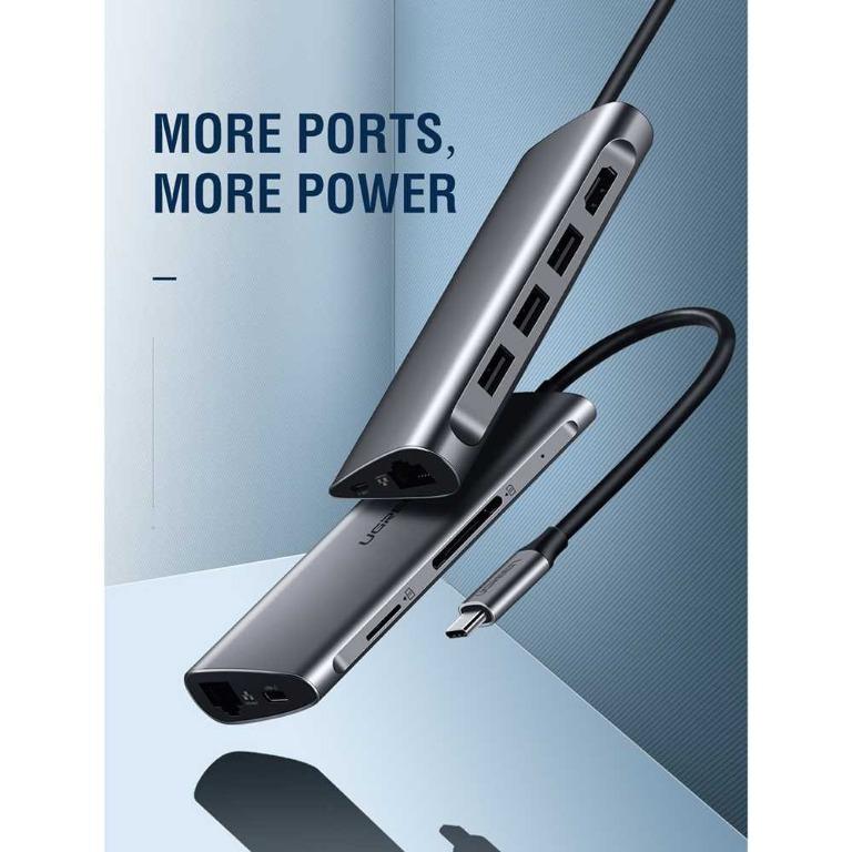 UGREEN USB Type C LAN Adapter + VGA + Card Reader + USB Hub 3 Port ...