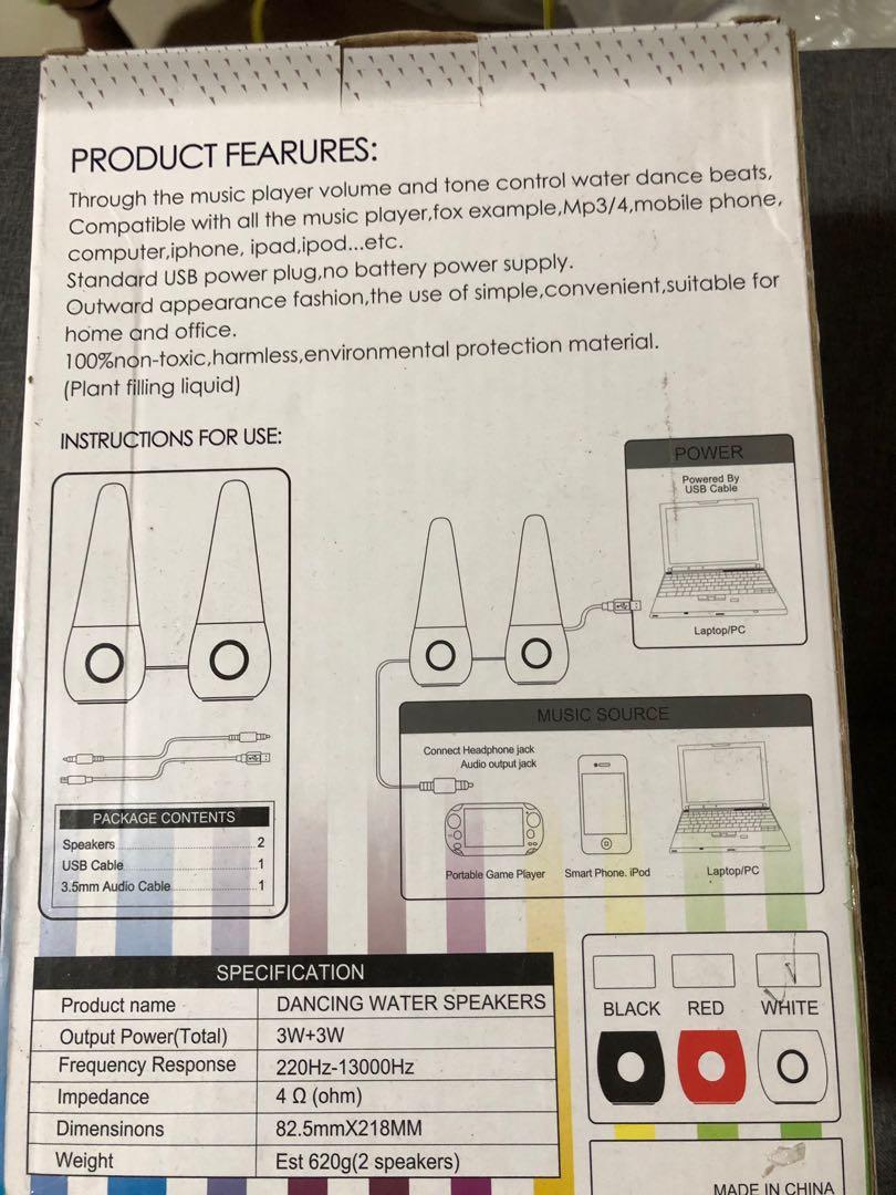 Water Dance / Dancing Water Speakers, TV & Home Appliances, Kitchen ...