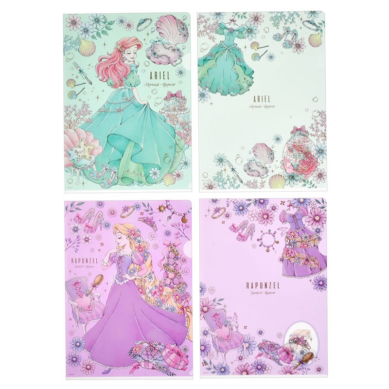 Ariel and Rapunzel Romantic Dress Disney Clear Folder set, Hobbies ...