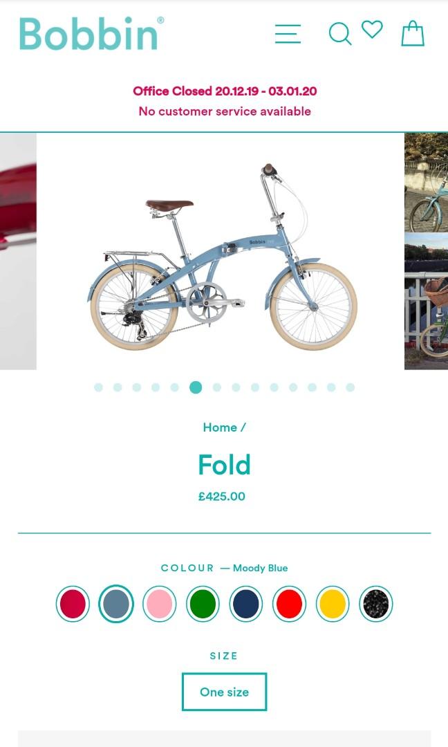Bobbin Fold, British Foldable Bike, Folding Bicycle, Sports Equipment ...
