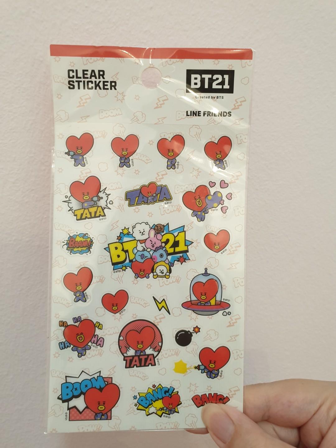 BT21 Tata clear sticker, Hobbies & Toys, Memorabilia & Collectibles, K ...