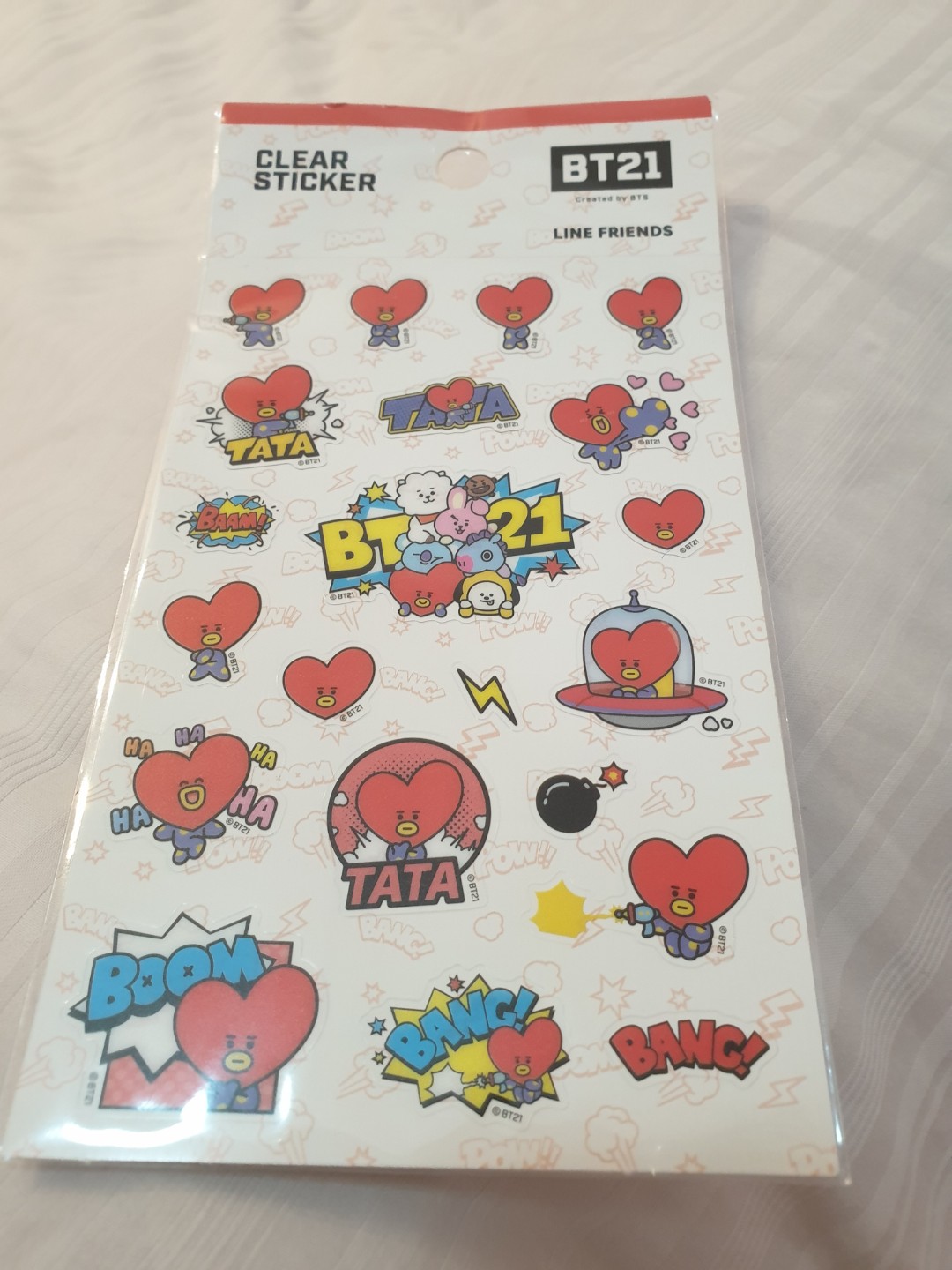BT21 Tata clear sticker, Hobbies & Toys, Memorabilia & Collectibles, K ...