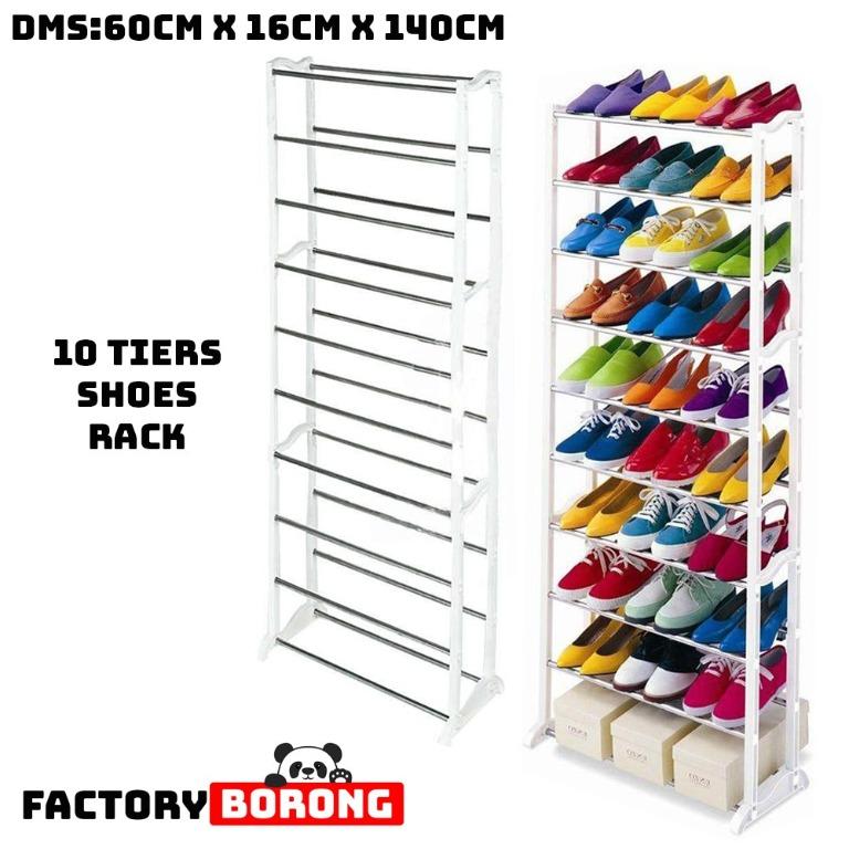 Free Shipping Amazing Space Saving 10 Tier Level Shoe Shoes Rack ...