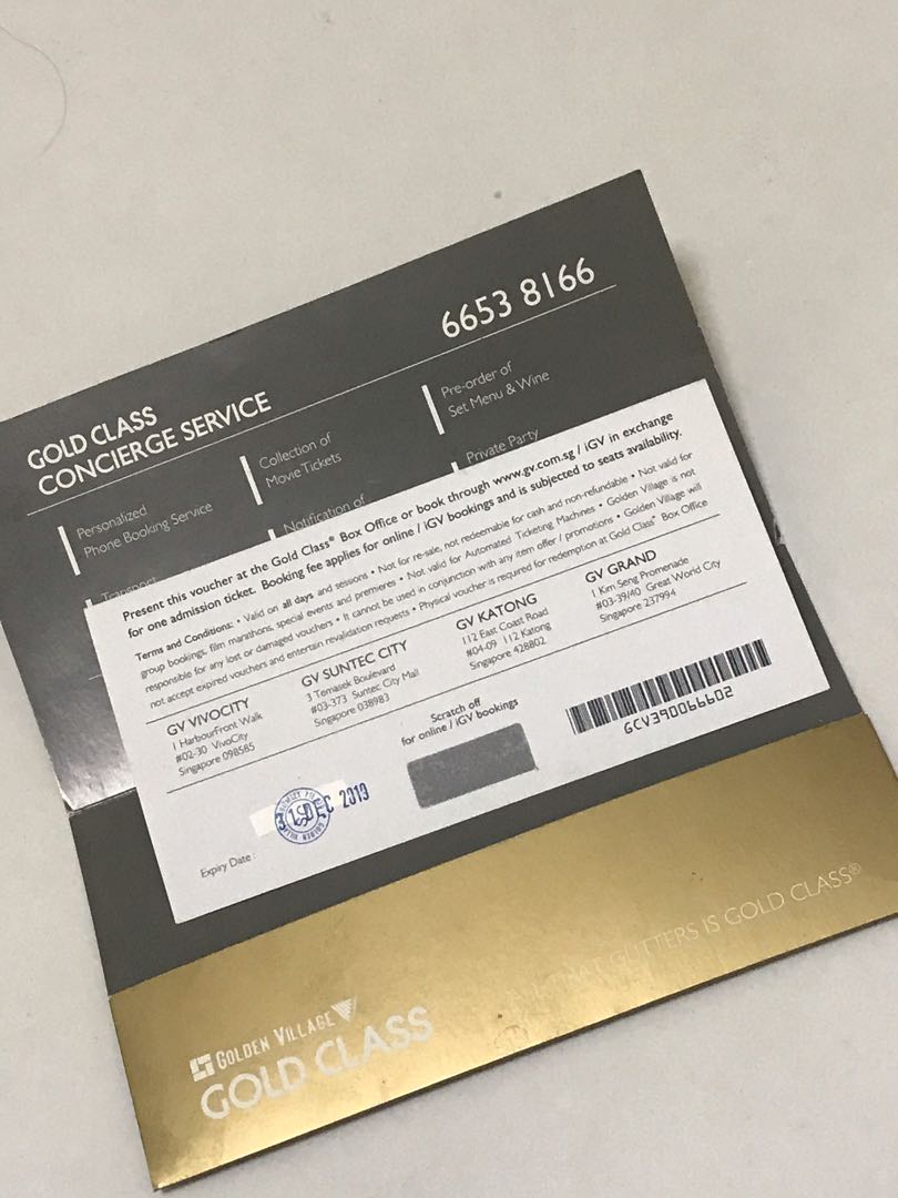 Gold class all day tickets, Tickets & Vouchers, Vouchers on Carousell