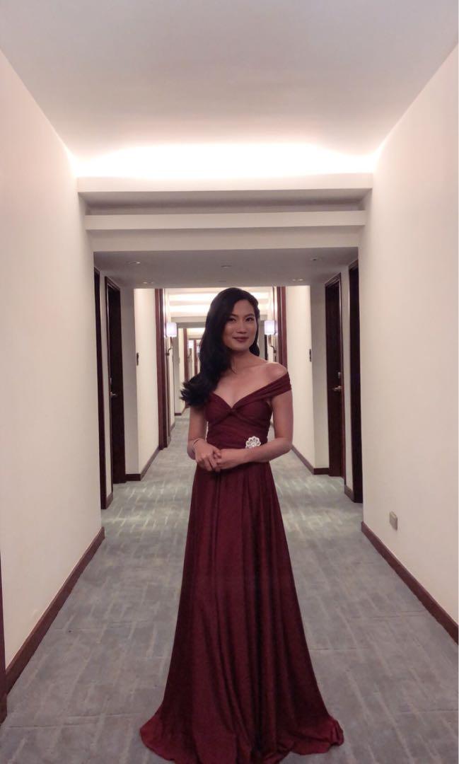 Maroon Infinity Dress, Women's Fashion, Dresses & Sets, Dresses on ...