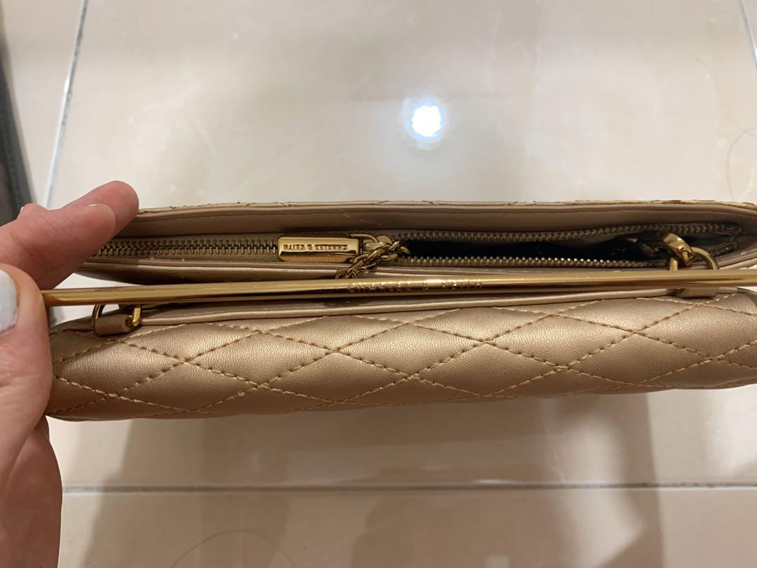 Tas Pesta Gold - Charles & Keith, Fesyen Wanita, Tas & Dompet di Carousell