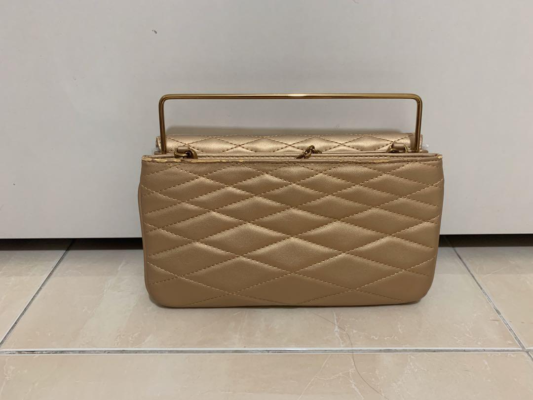Tas Pesta Gold - Charles & Keith, Fesyen Wanita, Tas & Dompet di Carousell