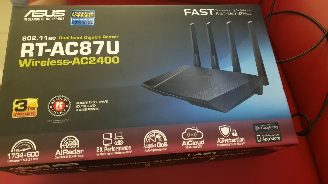 Asus RT-AC87U Router, Computers & Tech, Parts & Accessories, Networking ...