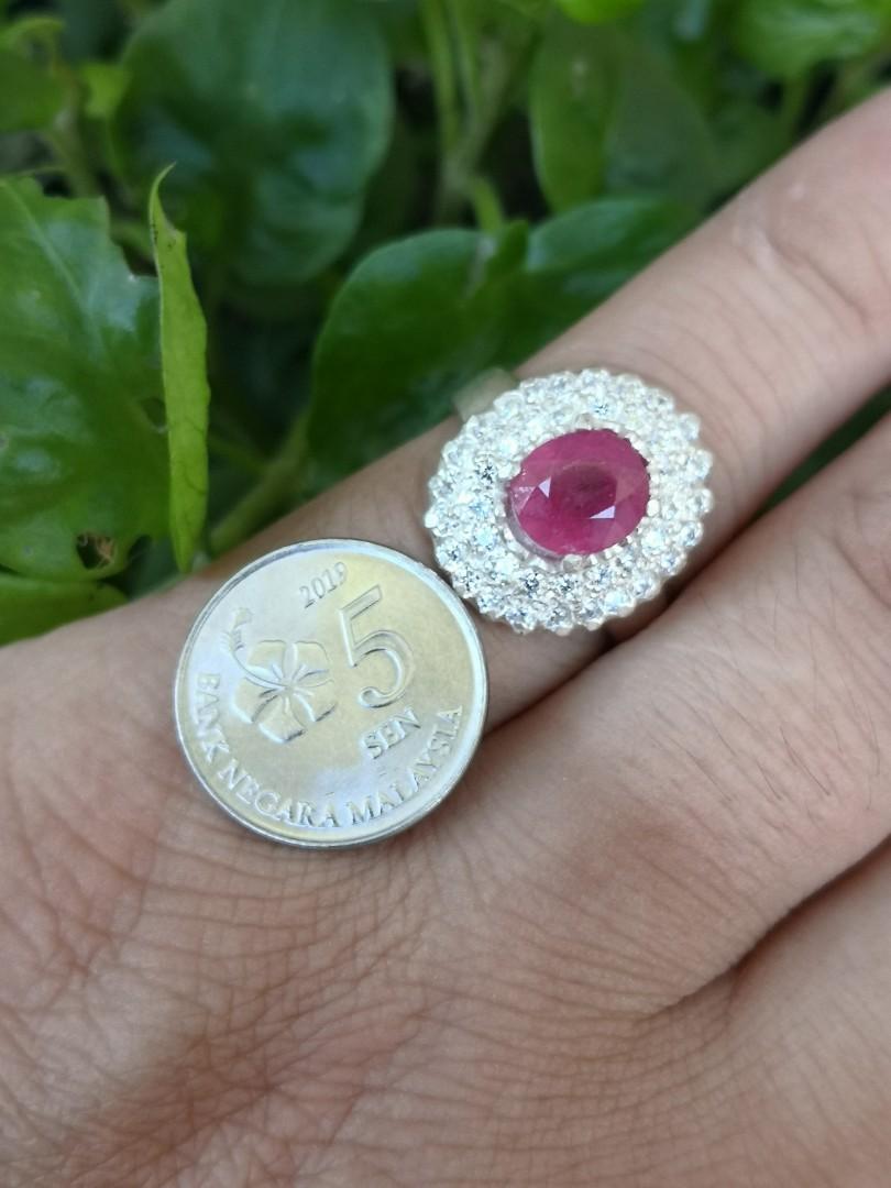 Cincin Batu Delima Asli Mozambique, Women's Fashion, Jewelry ...