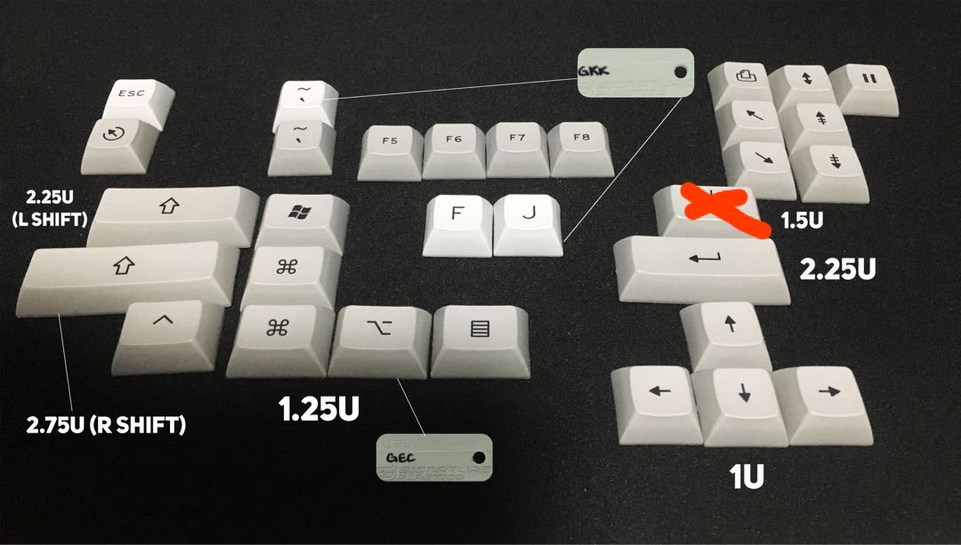 DSA Keycap modifiers icon PBT Dye Sub Cherry MX gray grey keycaps 機械鍵盤 ...