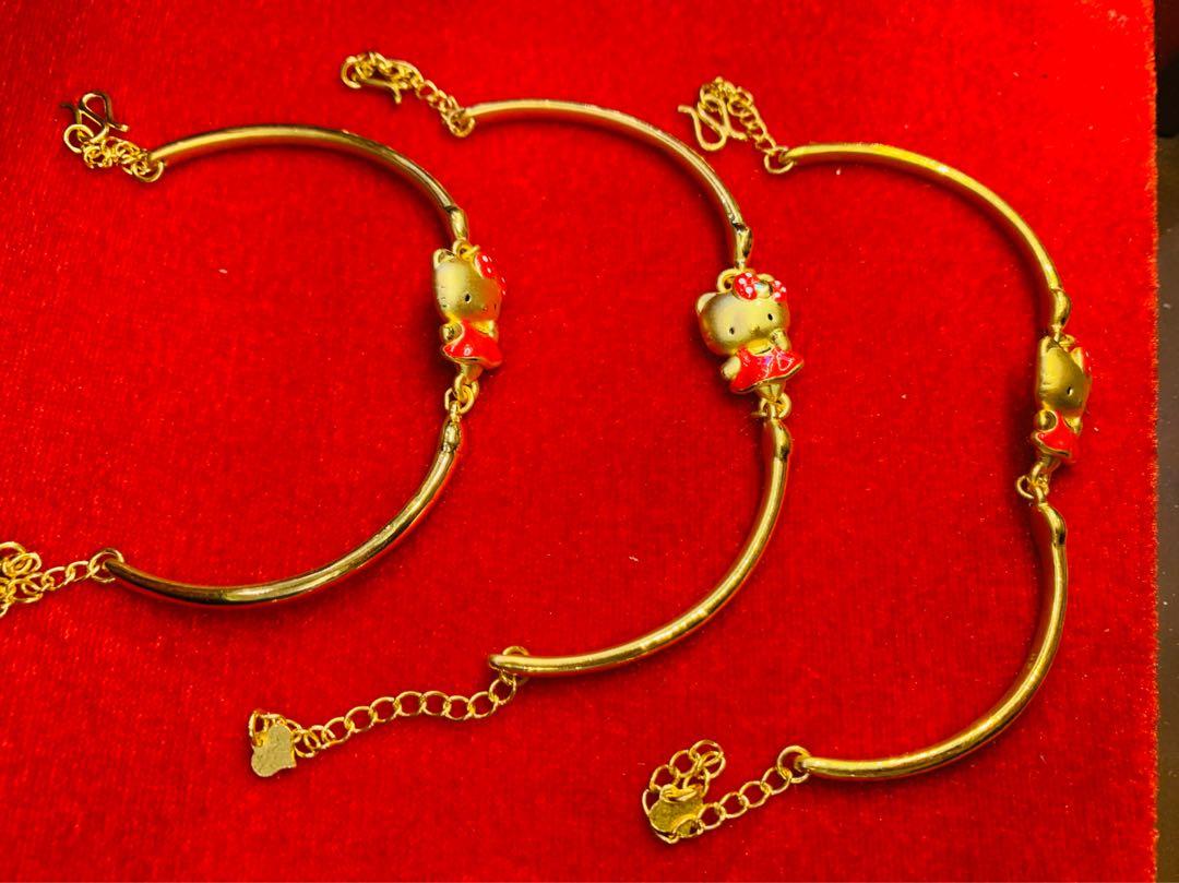 Hello Kitty 999 pure gold bracelet, Women's Fashion, Jewelry ...