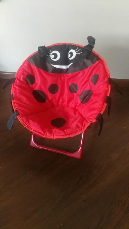 Ladybug folding beach Moon Chair, Furniture & Home Living, Outdoor ...