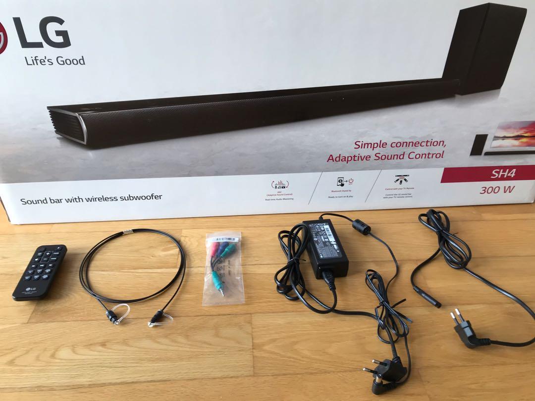 LG SH4 2.1ch 300W Soundbar with Wireless Subwoofer, Audio, Soundbars ...