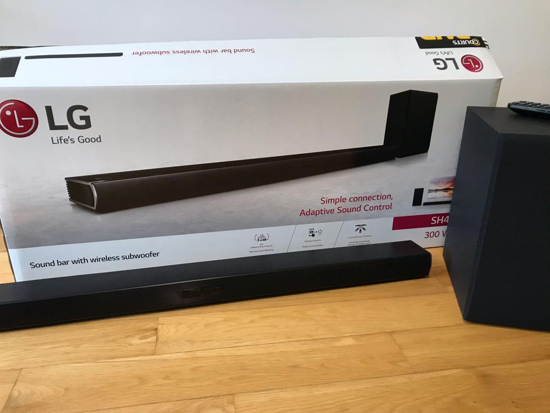 LG SH4 2.1ch 300W Soundbar with Wireless Subwoofer, Audio, Soundbars ...