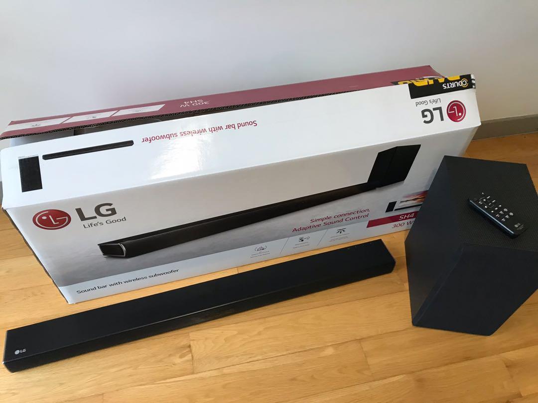 LG SH4 2.1ch 300W Soundbar with Wireless Subwoofer, Audio, Soundbars ...
