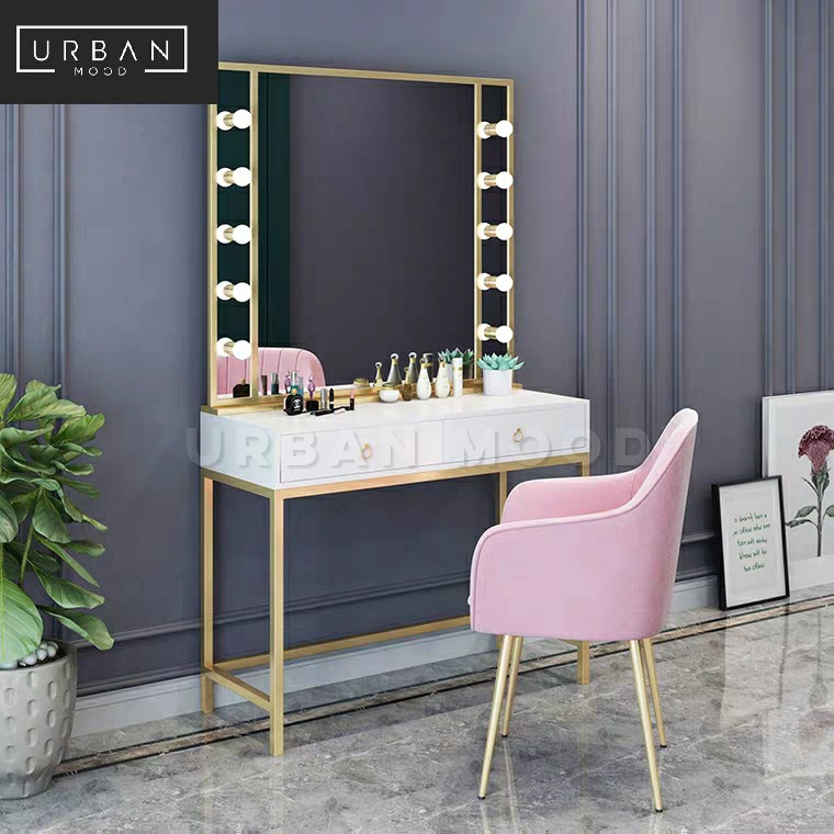 MAYFAIR Hollywood Spotlight Vanity Table, Furniture & Home Living ...