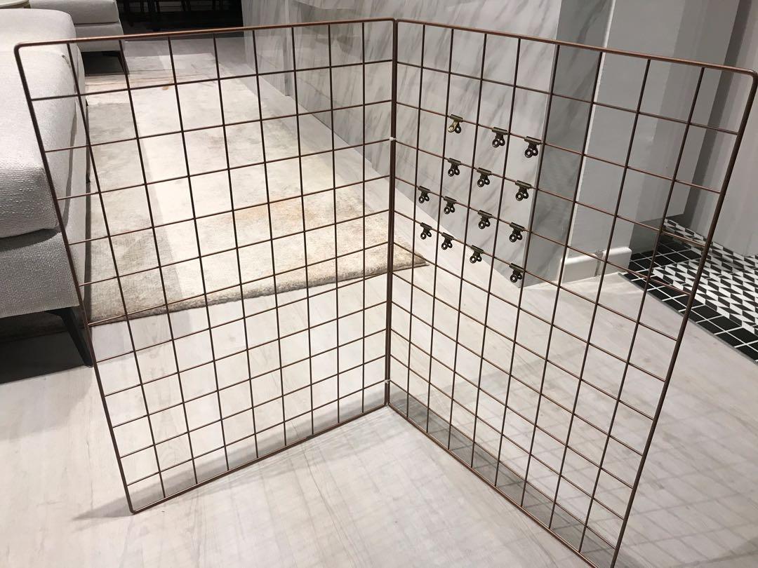 Metal grid decorative bulletin board, Furniture & Home Living, Home ...