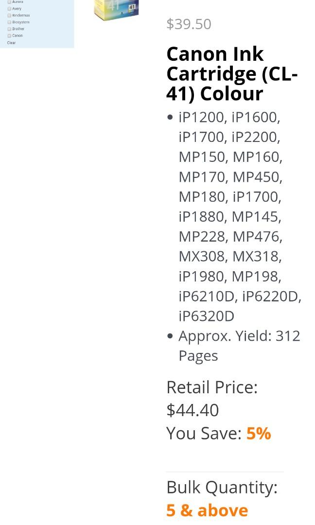 Pixma MP145 printer ink, Computers & Tech, Printers, Scanners & Copiers ...